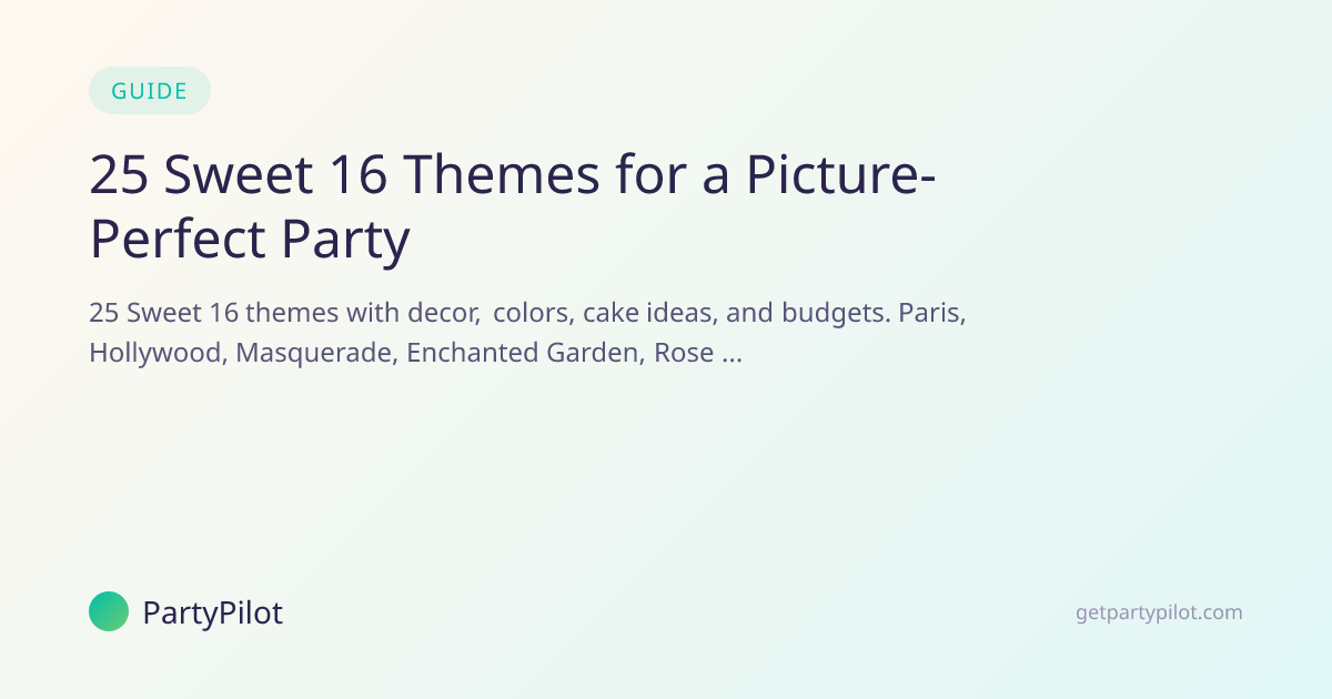 25 Sweet 16 Themes for a Picture-Perfect Party | PartyPilot